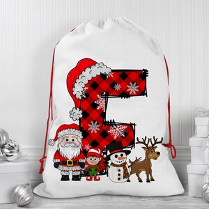 Custom Christmas Letter Santa Sack Doodle Letters, Santa Stocking ...