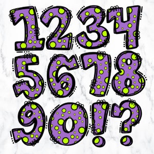 Purple Doodle Letters PNG Bundle, Alphabet Clipart, Spotty Squiggle ...