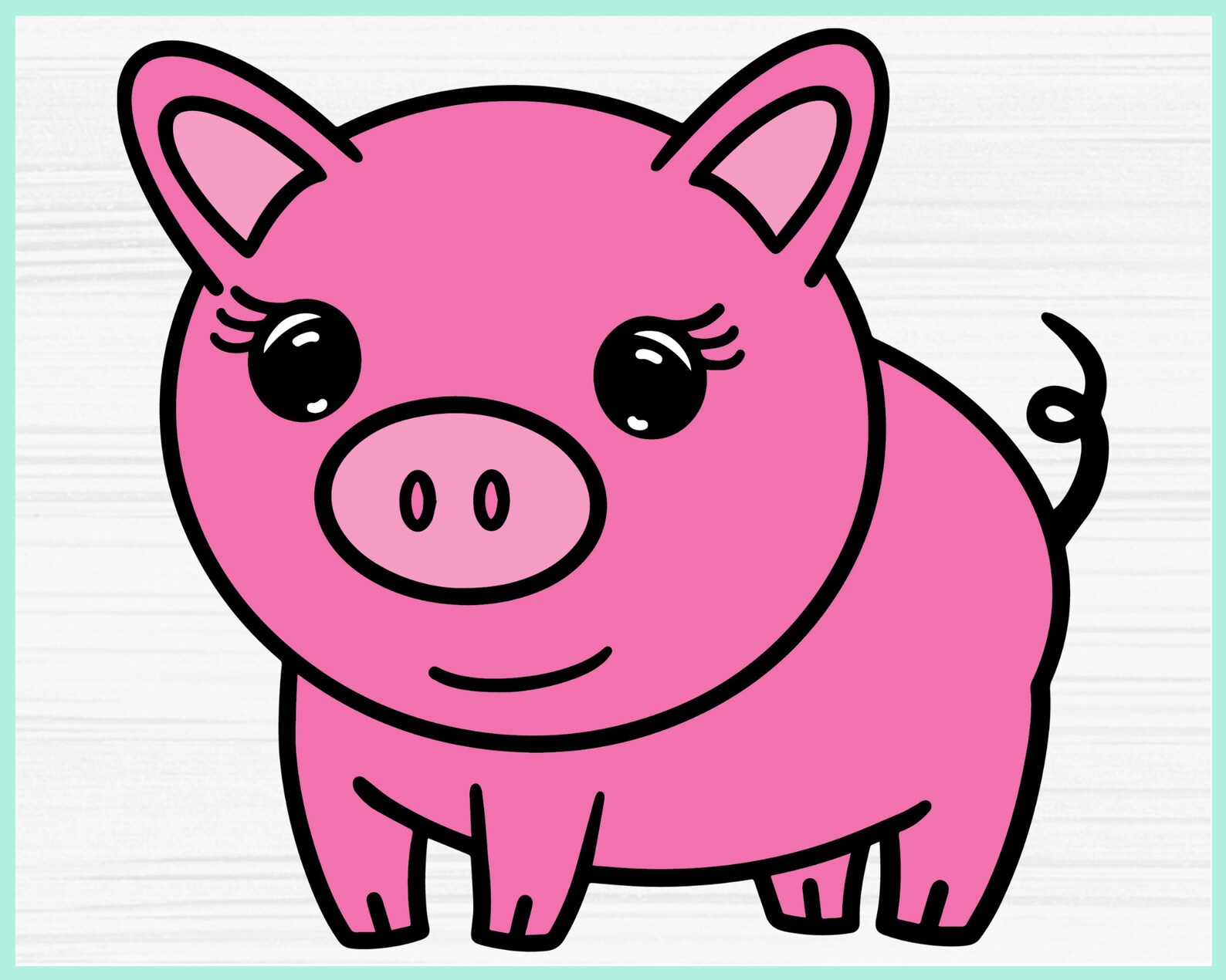 Pig SVG Pig Clipart Cute Pig svg Layered Pig svg Pig line | Etsy