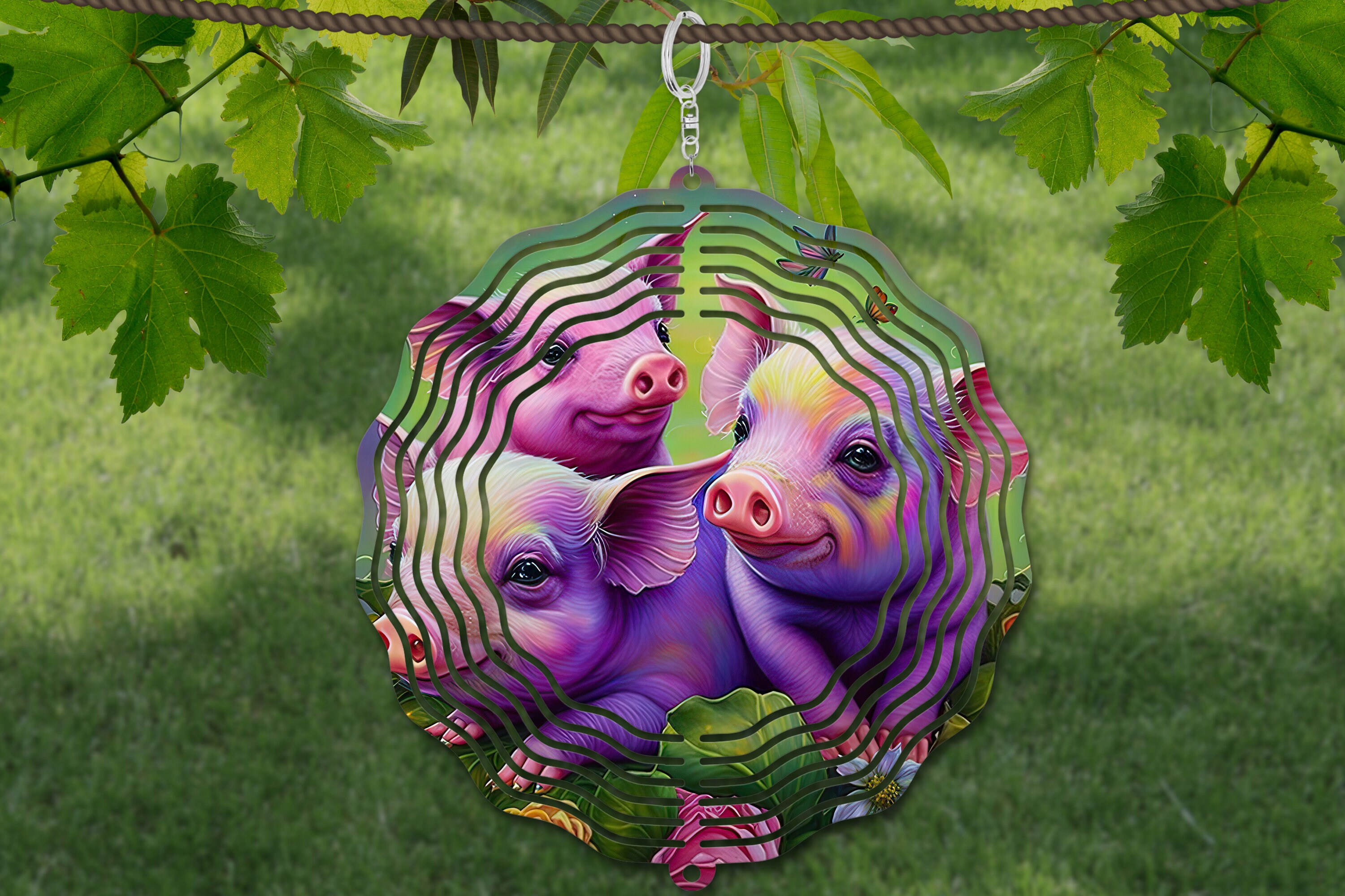 Pig Wind Spinner Watercolor Sublimation Design Template, Wind Spinner ...