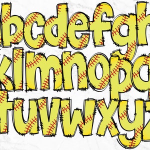 Softball Alphabet Letters PNG Bundle, Alphabet Clipart, Softball Hand ...