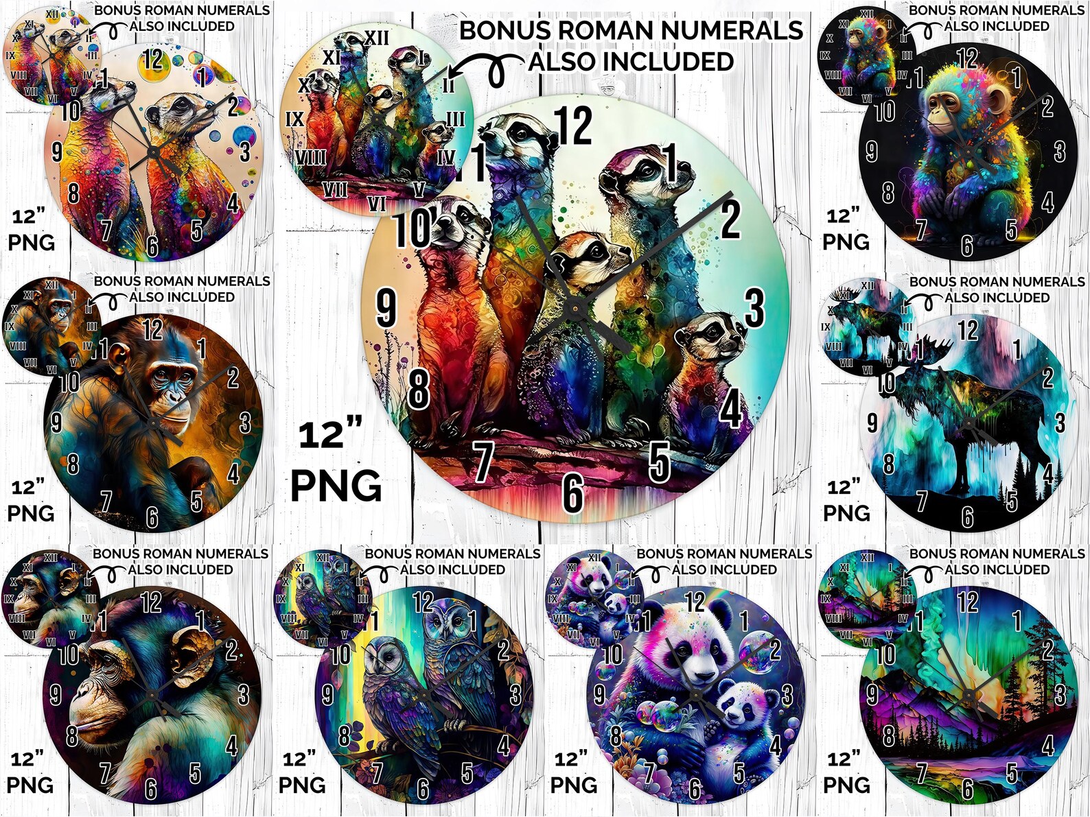 Clock PNG, Printable Wall Clock, Sublimation Clock Png , Clock Template ...