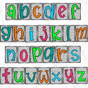 Dot Doodle Alphabet Letters PNG Bundle, Spot Alphabet Clipart, Spots ...