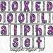 Boxed Doodle Alpha PNG Bundle, Alphabet Clipart, Hand Drawn Doodle, Sublimation Alpha Set ...