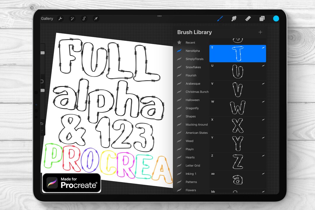Doodle Alpha Procreate Stamp, Alpha Stamps for Procreate, Doodle ...
