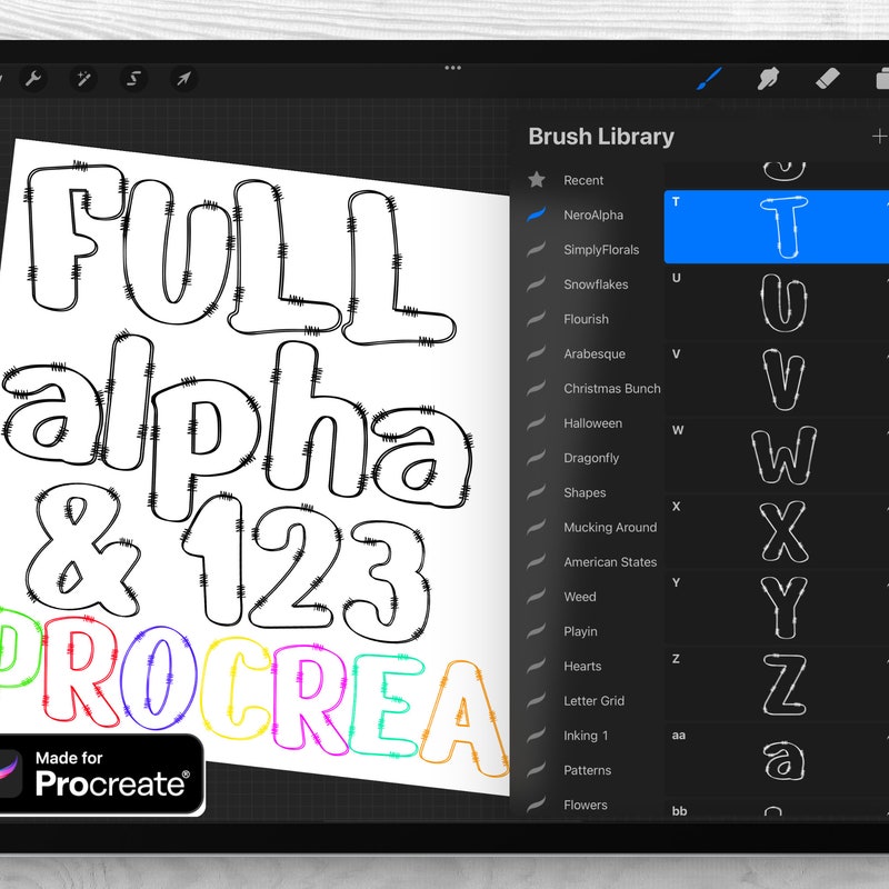 Procreate Alpha Set - Etsy