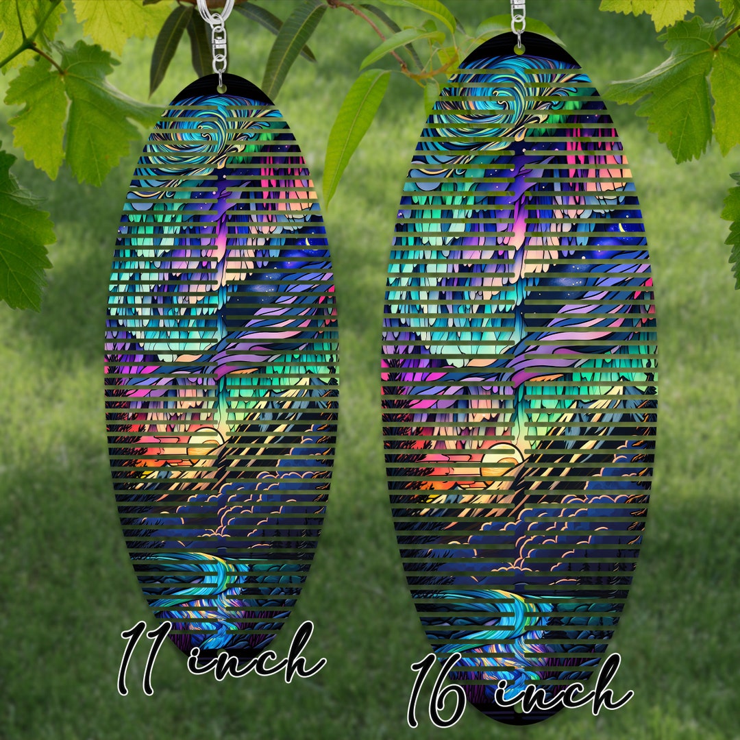 Northern Lights Oval Wind Spinner Sublimation Design, 11 Inch Oval Wind ...