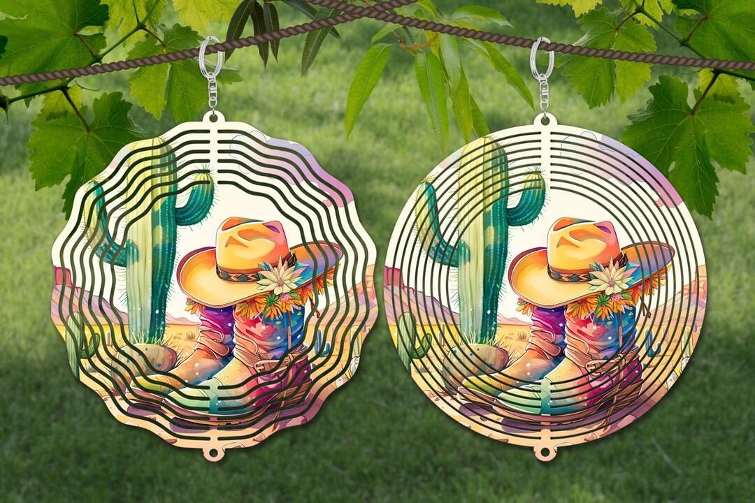 Cactus Wind Spinner Watercolor Sublimation Design Template, Wind ...