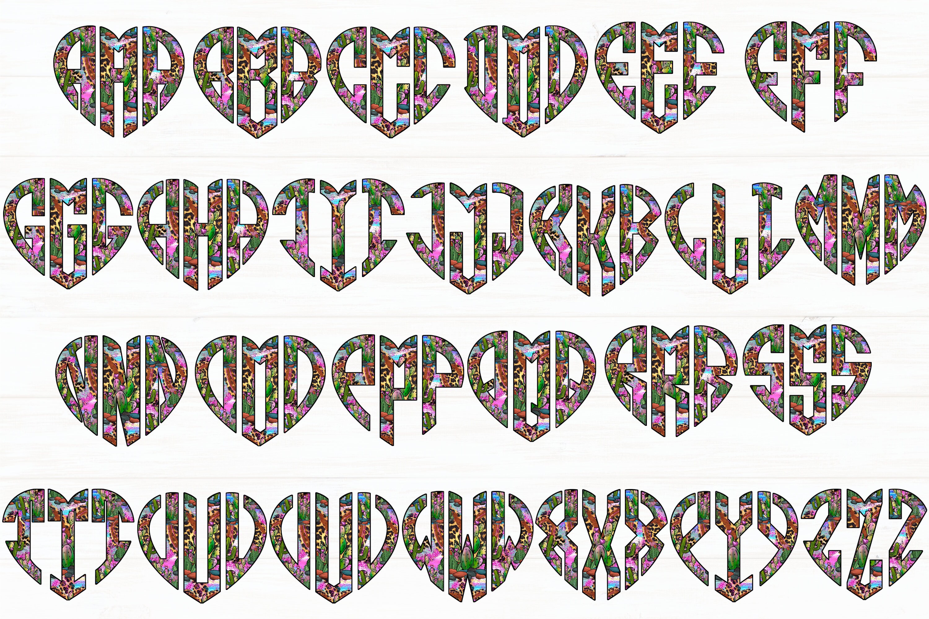 Heart Monogram Png Alphabet Bundle Monogram PNG Matching - Etsy