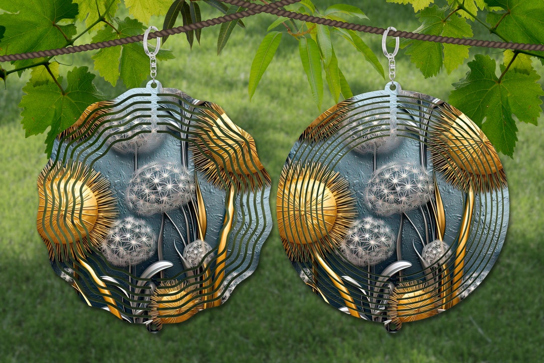 Dandelion 3D Metal Wind Spinner Sublimation Design Template, 3D Wind ...