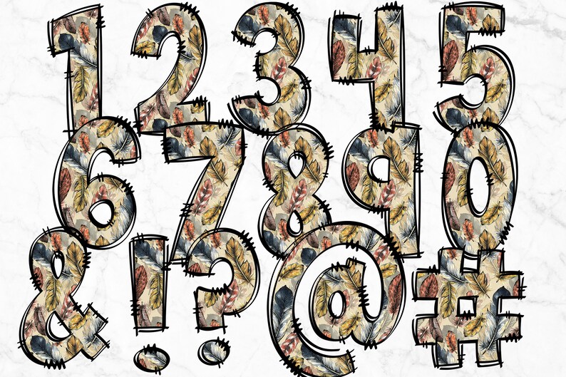 Alphabet Letters PNG Bundle Alphabet Clipart Patterned Hand - Etsy