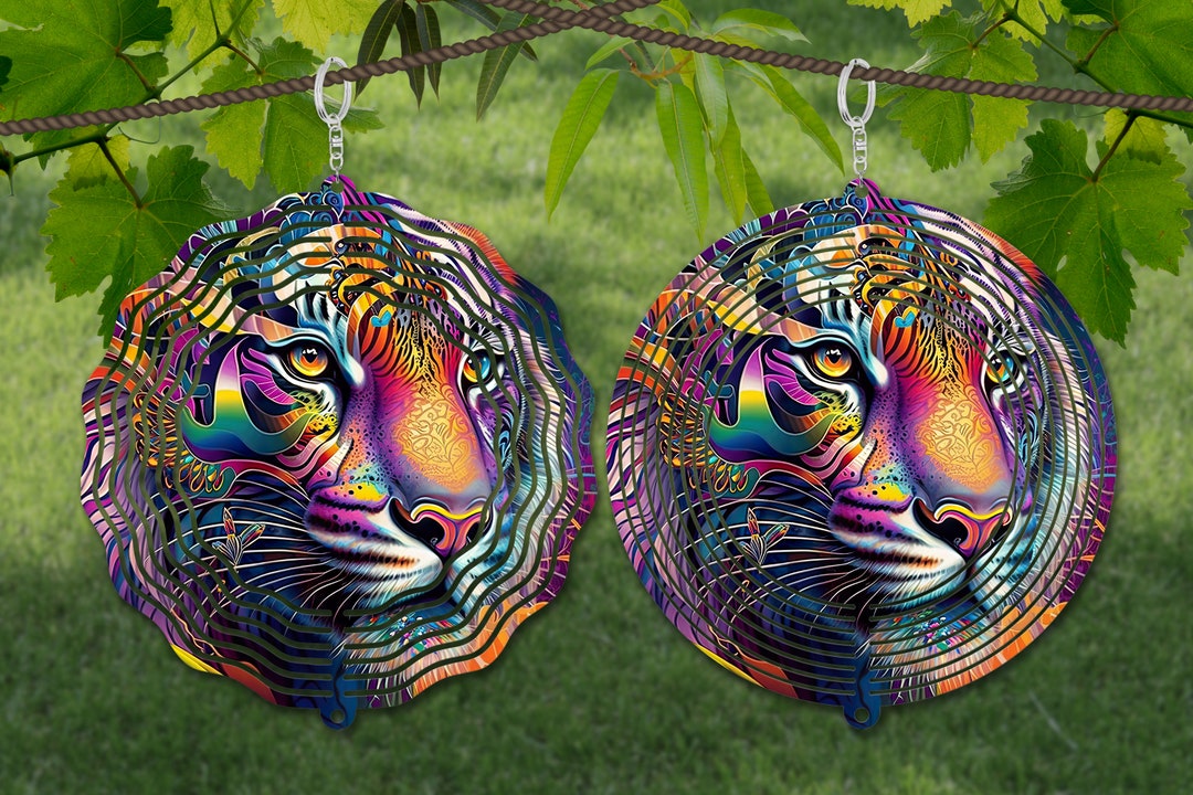 Tiger Wind Spinner Watercolor Sublimation Design Template, Wind Spinner ...