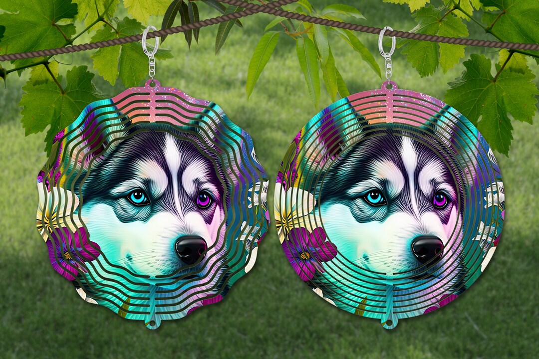 Husky Wind Spinner Sublimation, Dog Wind Spinner SVG, 10 Inch Round ...