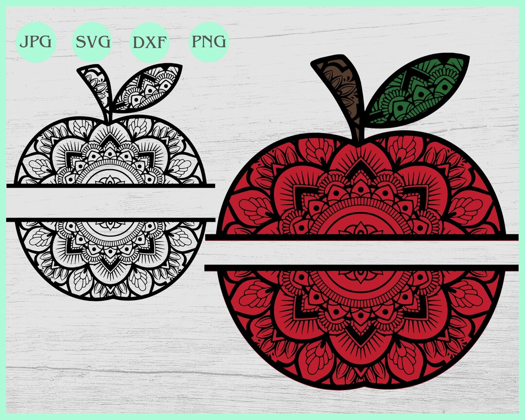 Apple Mandala Svg Apple Monogram Svg Layered Apple Svg - Etsy Ireland