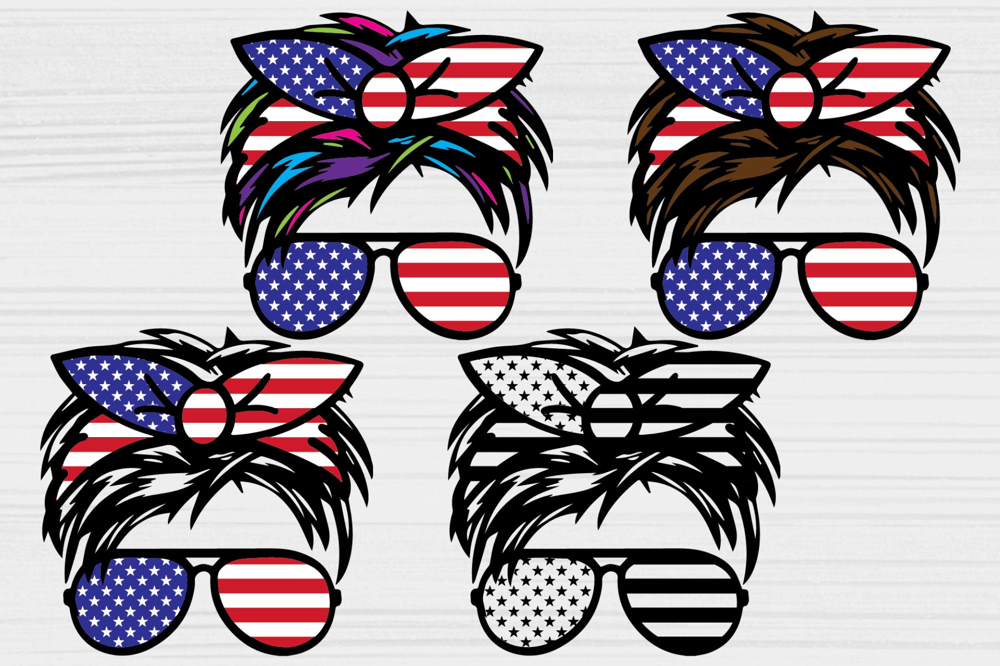 American Flag Pixie Mom svg Pixie hair svg Mom life SVG | Etsy