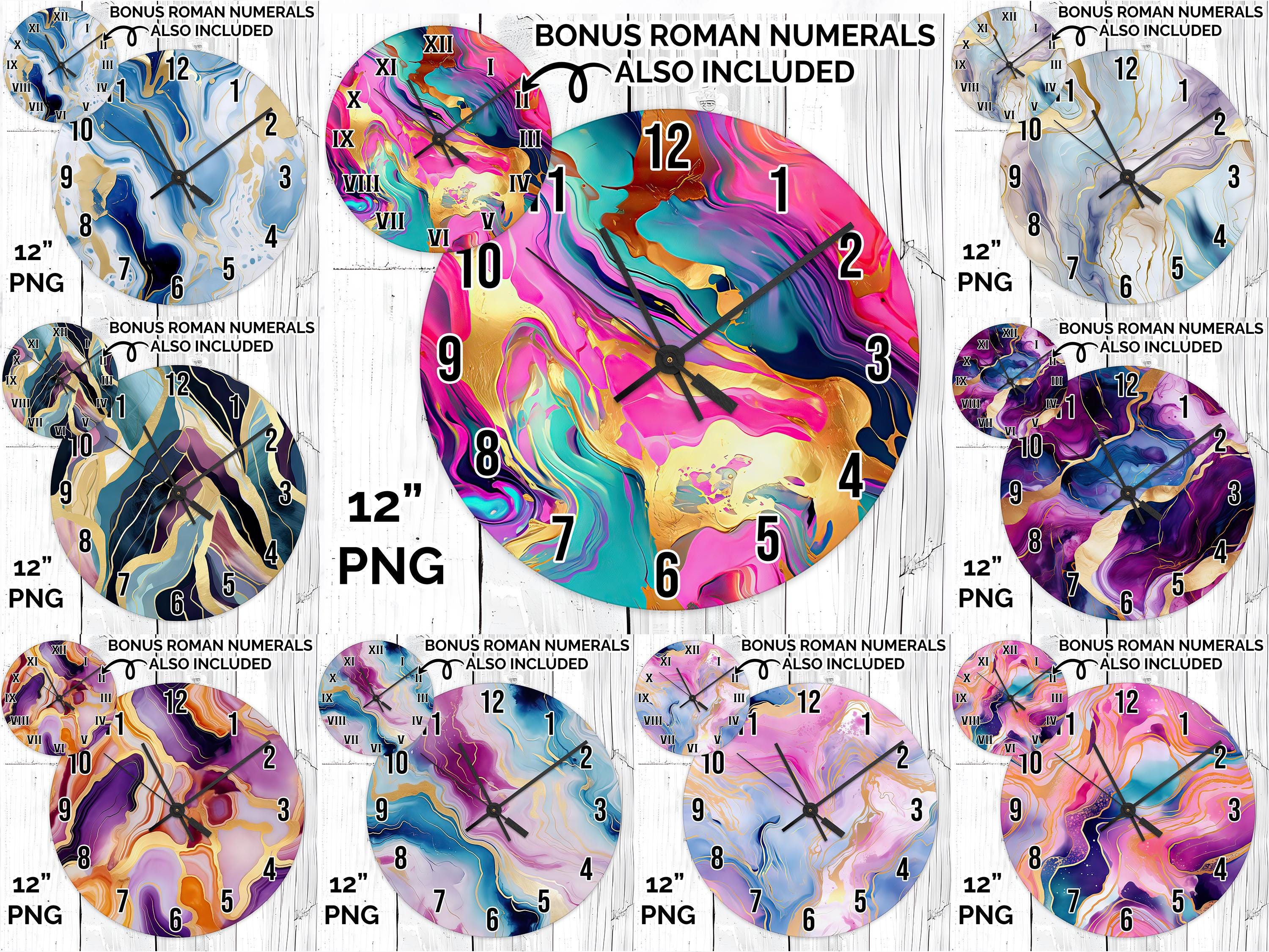 Clock PNG, Printable Wall Clock, Sublimation Clock Png , Clock Template ...