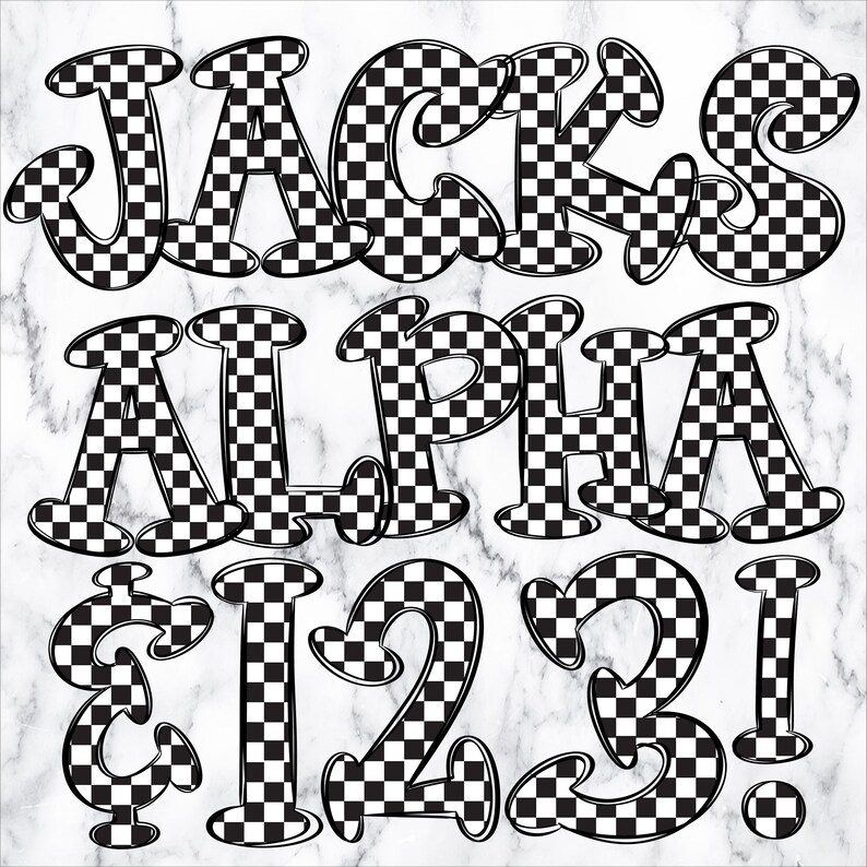 Fall Checkered Letters Alphabet PNG Check Alphabet Clipart Printable ...