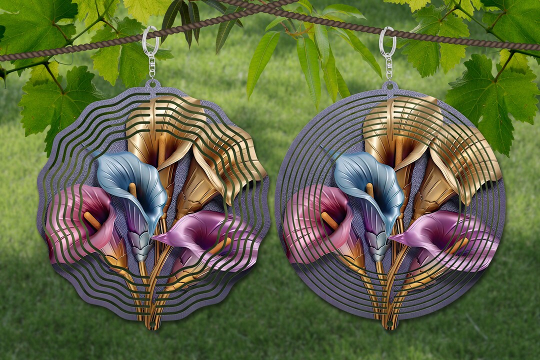 Calla Lily 3D Metal Wind Spinner Sublimation Design Template, 3D Wind ...