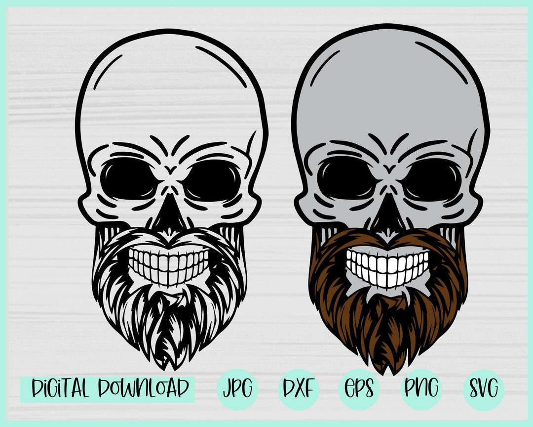 Bald Man Bearded Skull Svg, Man Skull Svg, Bearded Skull Svg, Skull ...