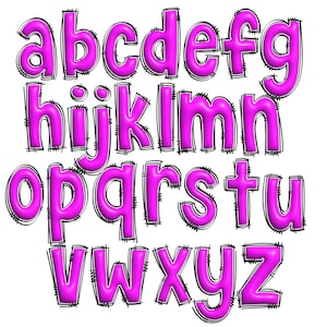 3D Inflated Doodle Letters, Bubble Puff Alphabet Letters PNG Bundle ...
