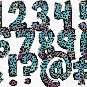 Leopard Print Alphabet Letters PNG Bundle, Alphabet Clipart, Rainbow ...
