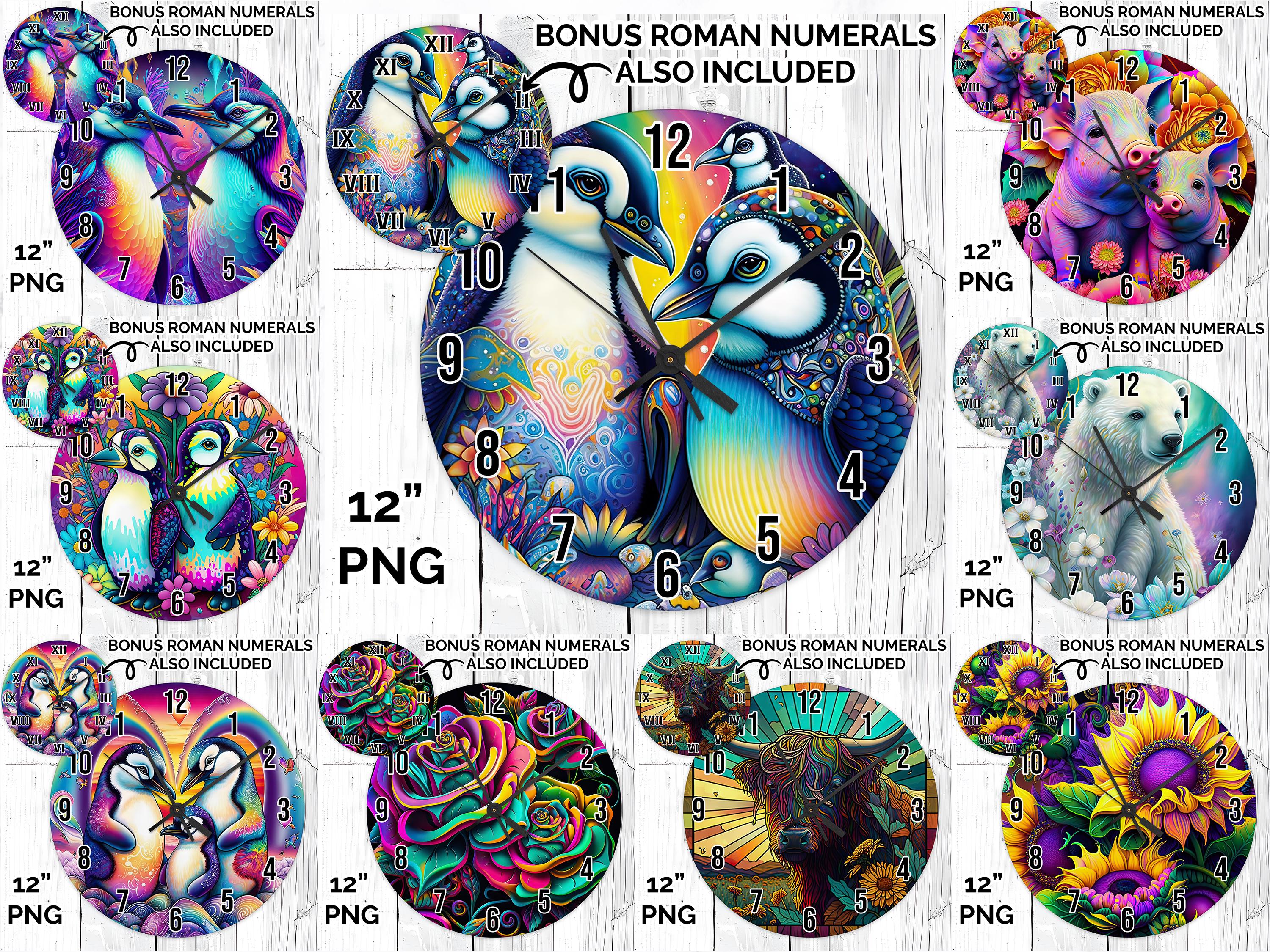 Clock PNG, Printable Wall Clock, Sublimation Clock Png , Clock Template ...