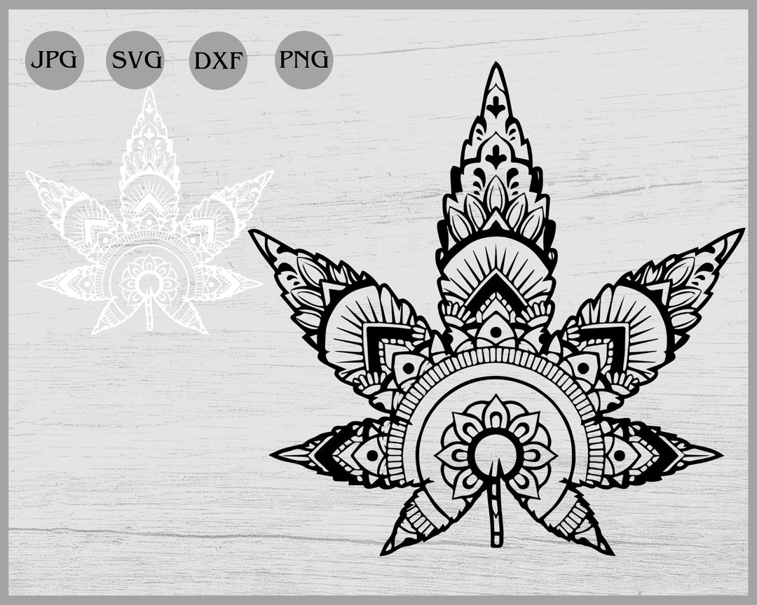 Weed Mandala Svg, Weed Zentangle Svg, Cannabis Svg, Weed Svg, Cannabis ...
