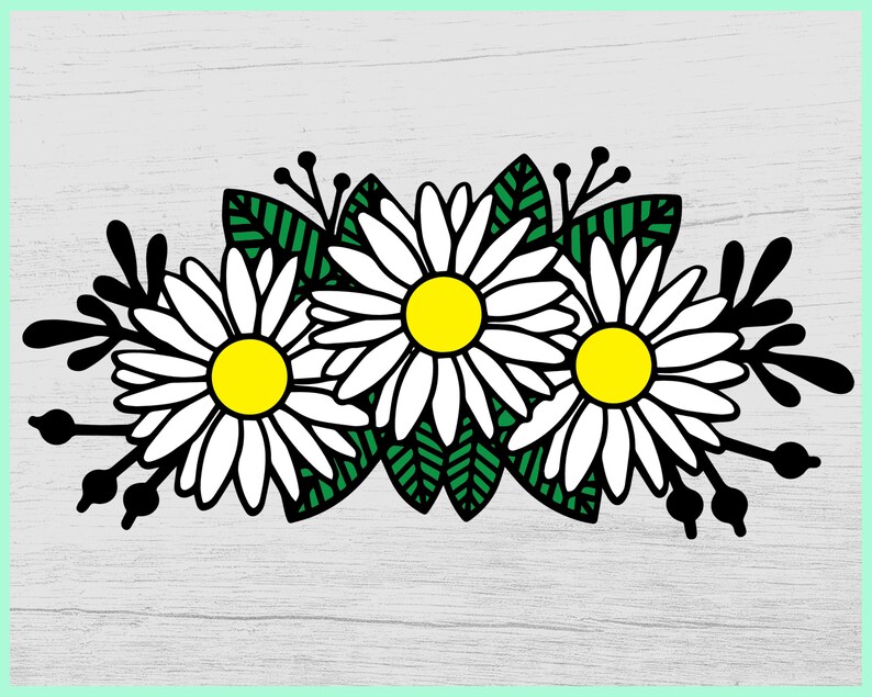 Daisy svg Flower svg Floral svg Layered Daisy svg Layered | Etsy