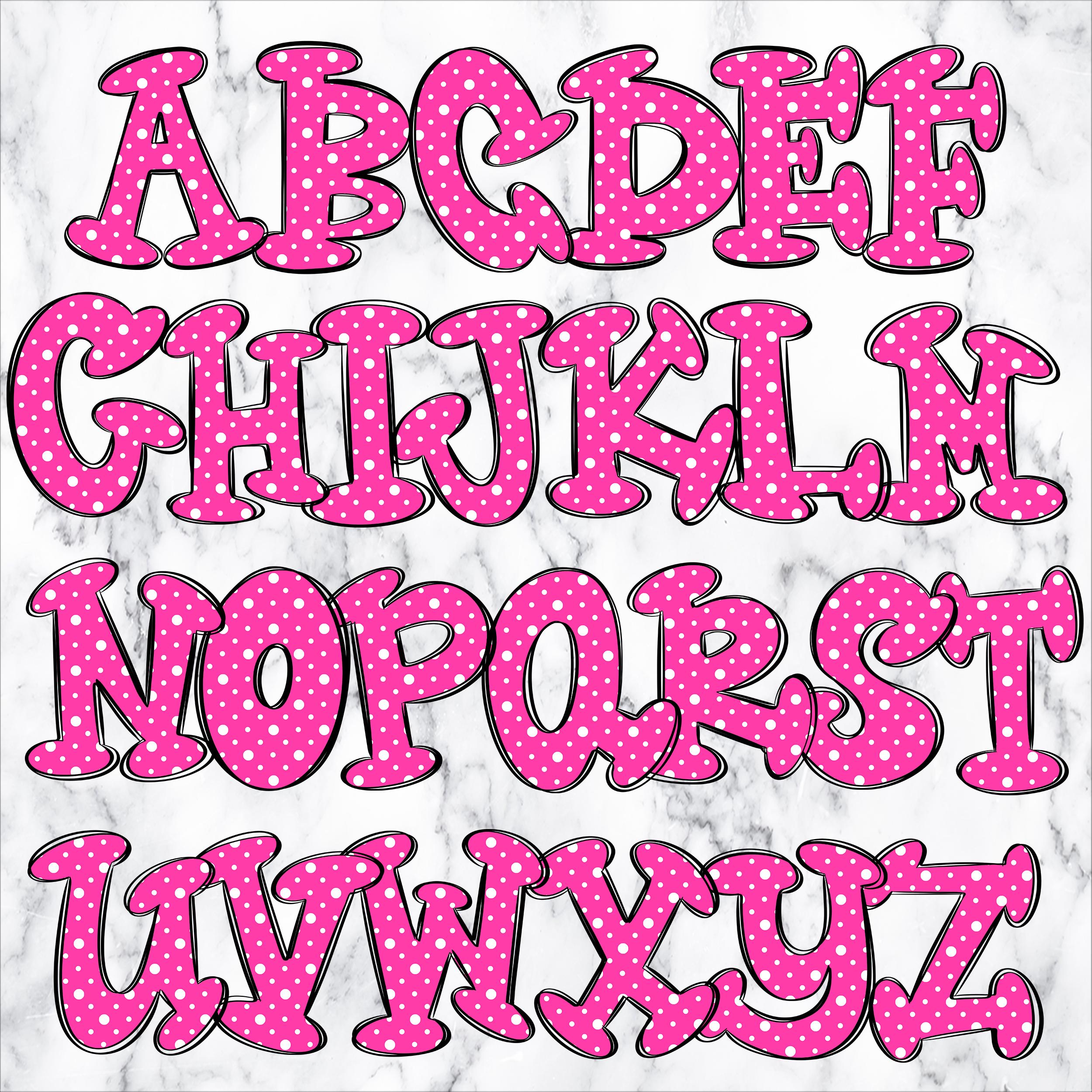 Bright Preppy Letters Alphabet PNG Alphabet Clipart Printable Alphabet ...