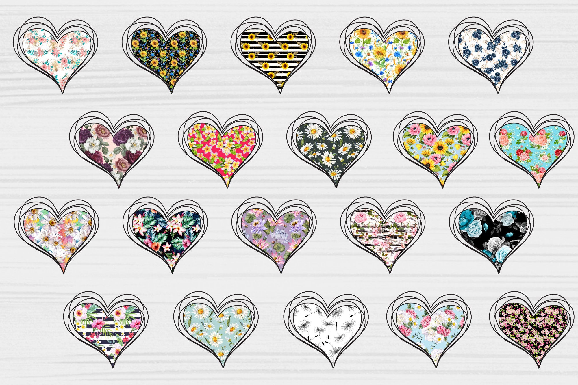 Heart Sublimation Bundle, Love Heart Sublimate, Loveheart Clipart ...