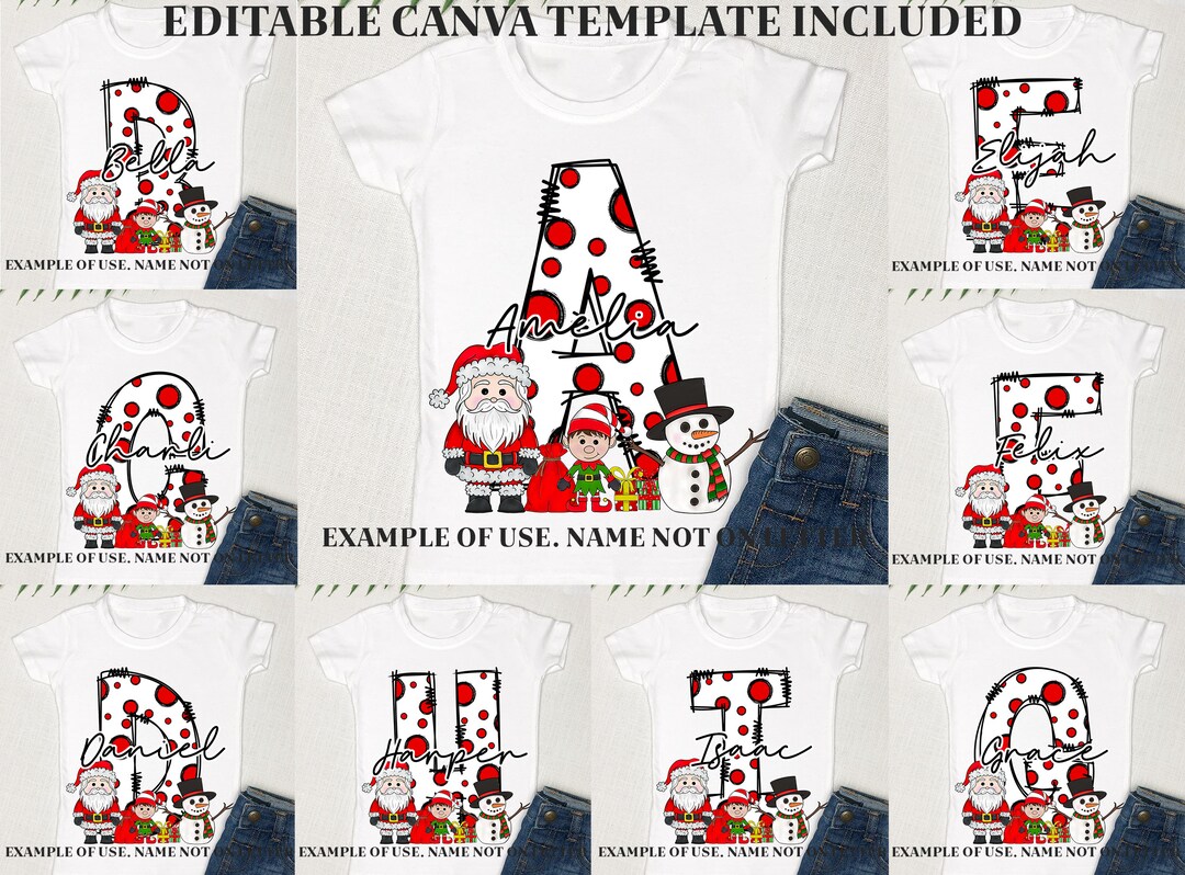 Custom Christmas Letter Santa Sack Doodle Letters, Santa Stocking ...