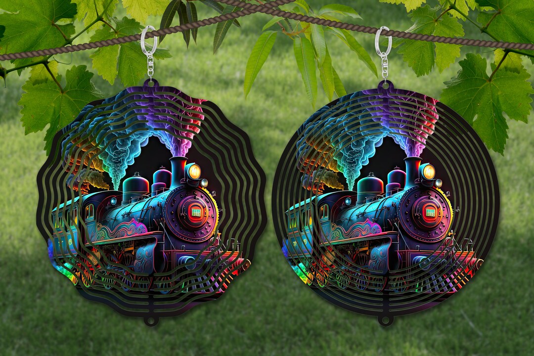 Train Wind Spinner Sublimation Design Template, Neon Wind Spinner SVG ...