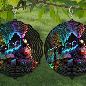 Train Wind Spinner Sublimation Design Template, Neon Wind Spinner SVG ...