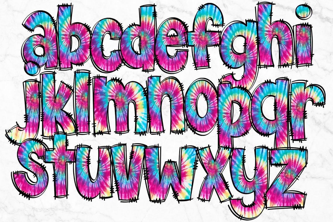 Tie Dye Alphabet Letters PNG Bundle Alphabet Clipart - Etsy