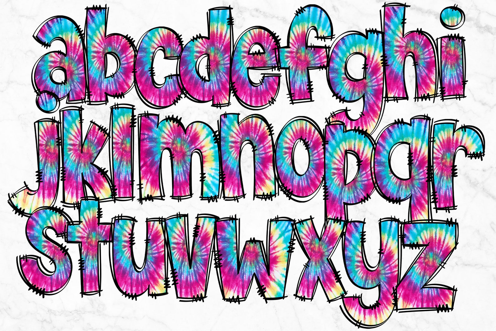Tie Dye Alphabet Letters PNG Bundle Alphabet Clipart - Etsy