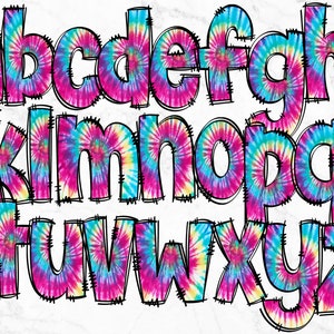 Tie Dye Alphabet Letters PNG Bundle, Alphabet Clipart, Baseball Hand ...