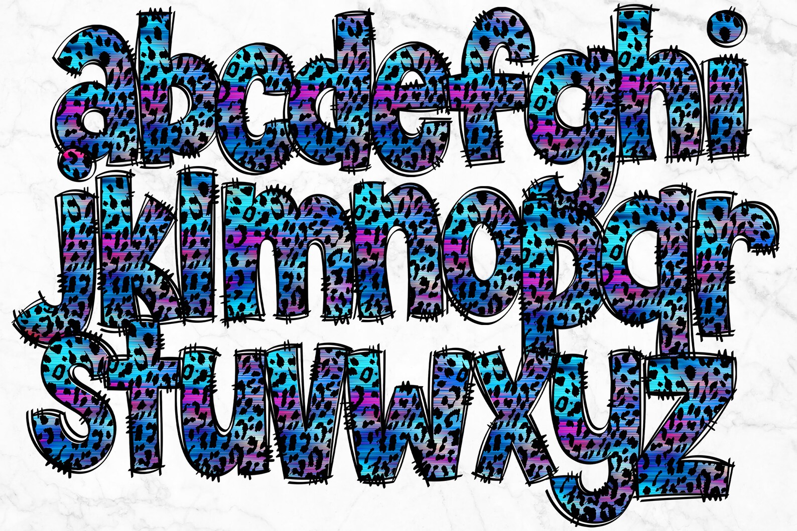 Leopard Print Alphabet Letters PNG Bundle Alphabet Clipart - Etsy