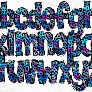 Leopard Print Alphabet Letters PNG Bundle, Alphabet Clipart, Rainbow ...