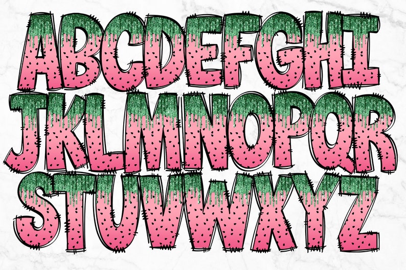 Watermelon Alphabet Letters PNG Bundle Alphabet Clipart - Etsy