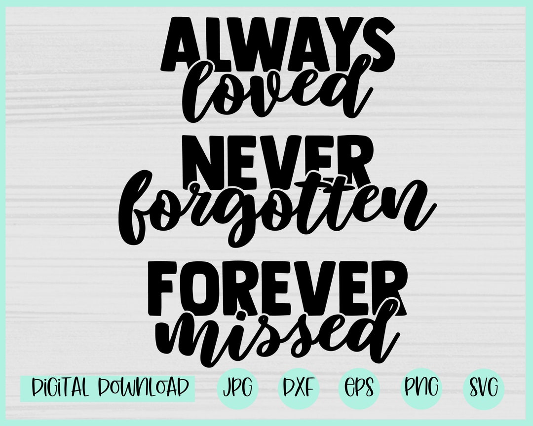 Always Loved Never Forgotten Forever Missed Svg, Heaven Svg, Christmas ...
