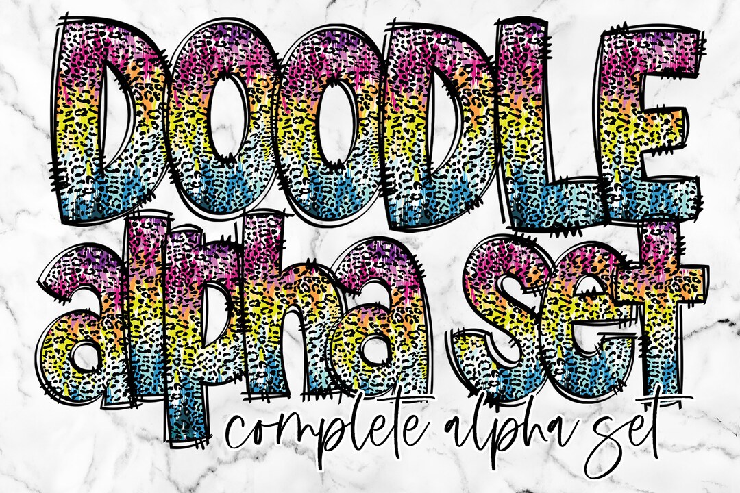 Leopard Print Alphabet Letters PNG Bundle, Alphabet Clipart, Rainbow ...