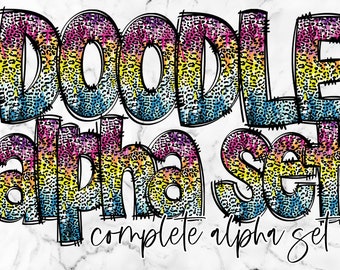 Doodle Alphabet PNG, Alphabet Letters PNG Bundle, Hand Drawn Doodles ...