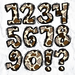 Cow Print Doodle Letters PNG Bundle, Alphabet Clipart, Western Print ...