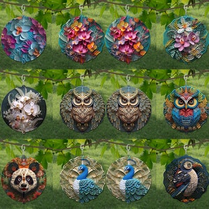 3D Paper Quill Wind Spinner Bundle Sublimation Design Template, 3D Wind ...