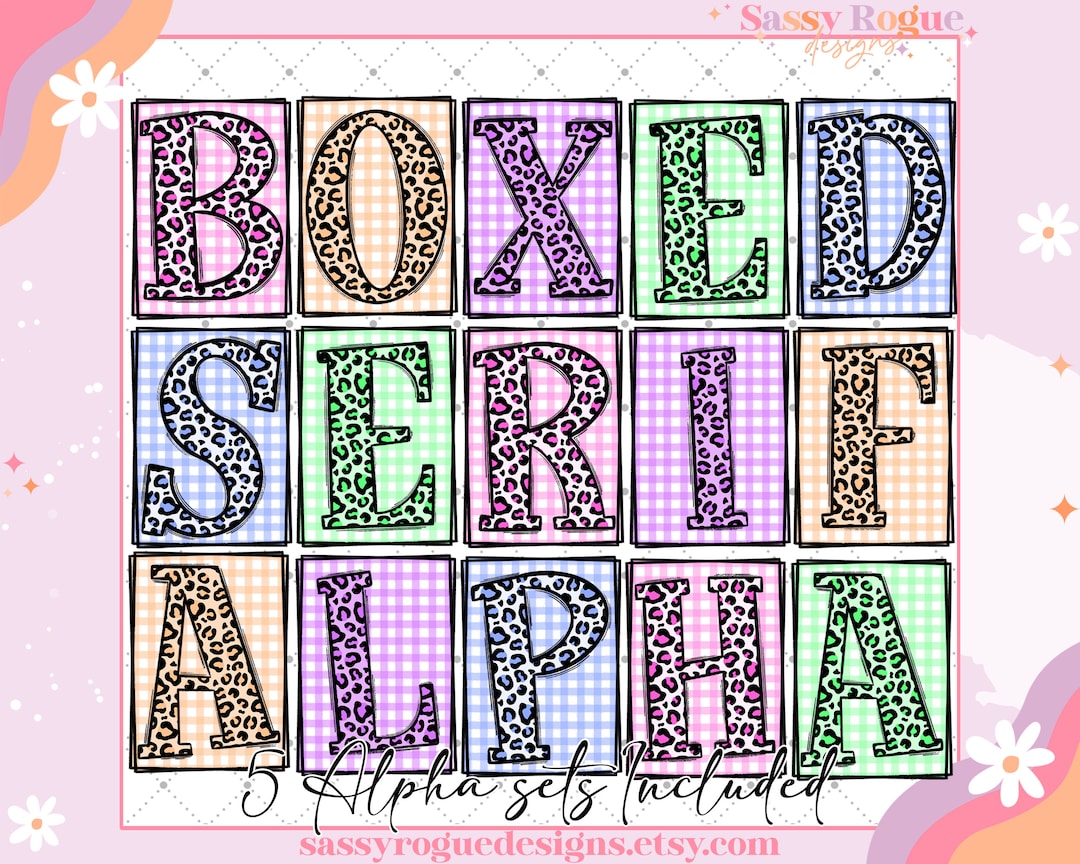Leopard Print Doodle Alphabet Letters PNG Bundle, Cheetah Alphabet ...