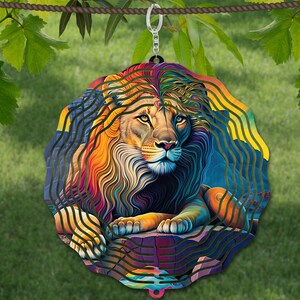 Lion Wind Spinner Watercolor Sublimation Design Template, Wind Spinner ...