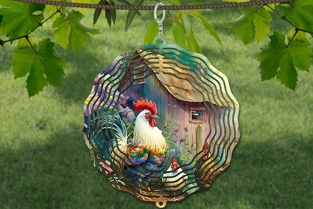 Rooster Wind Spinner Watercolor Sublimation Design Template, Wind ...
