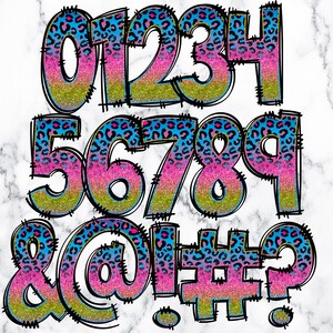 Leopard Print Doodle Alphabet Letters PNG Bundle, Alphabet Clipart ...