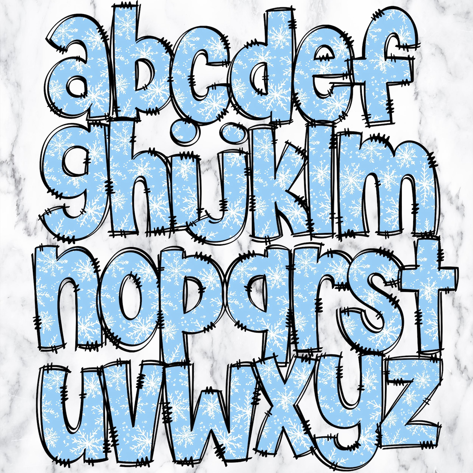 Winter Christmas Letters Alphabet PNG Christmas Alphabet Clipart ...