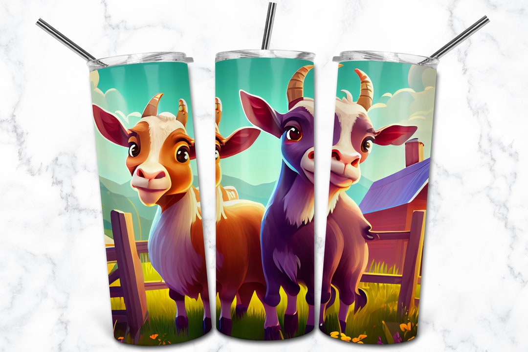 Goats 20oz Skinny Tumbler Sublimation Design Templates, Cute Digital ...
